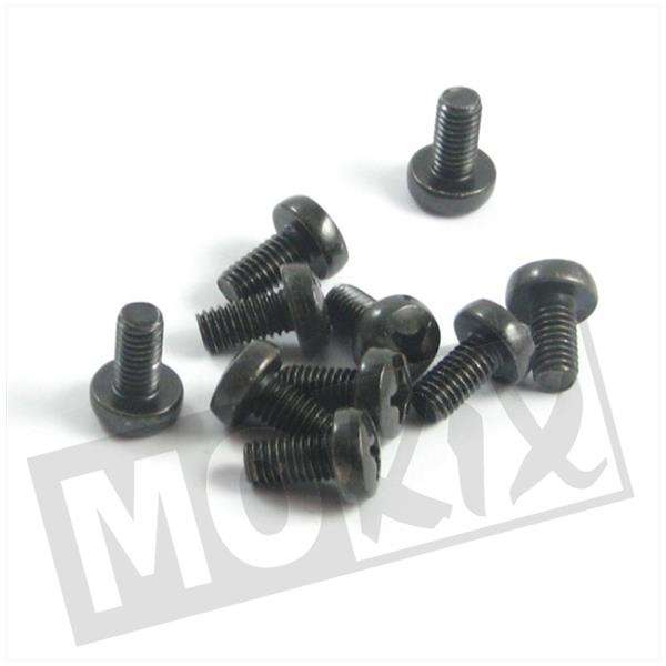 METAL SCREW M6x12 CROSS HEAD BLACK 10 pcs